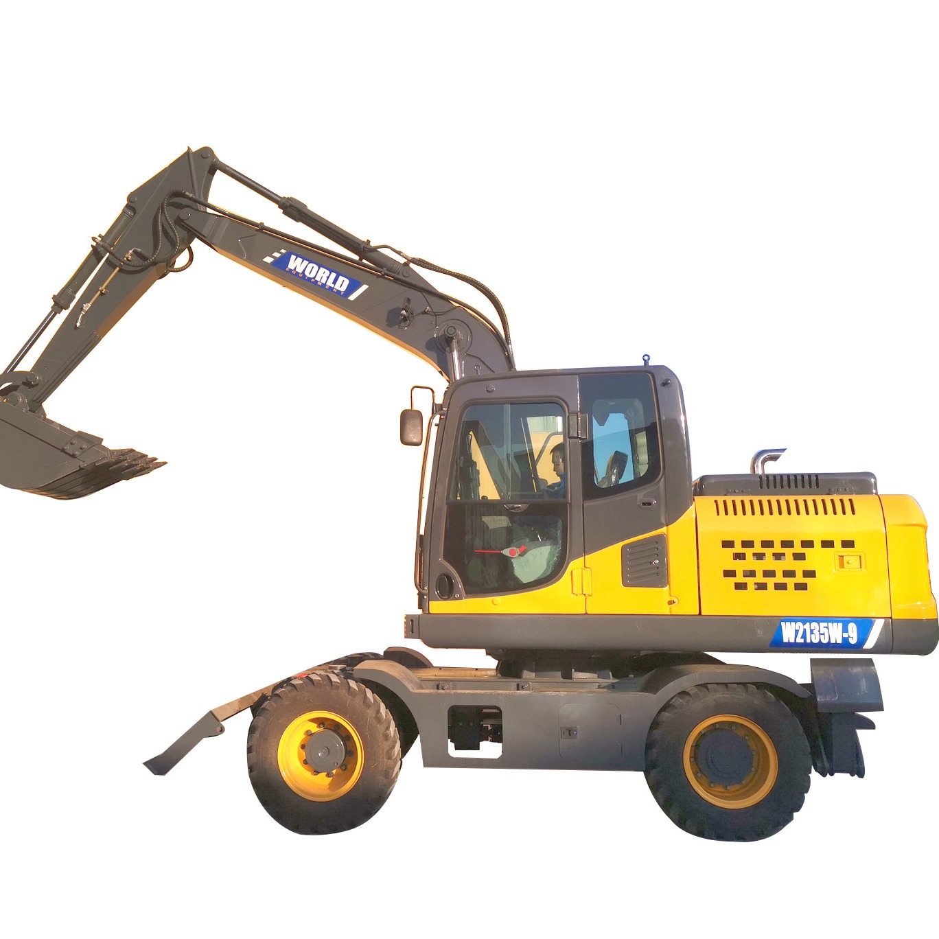 Small Bucket Wheeled Mini Excavator Hydraulic Control Earth Moving Machine